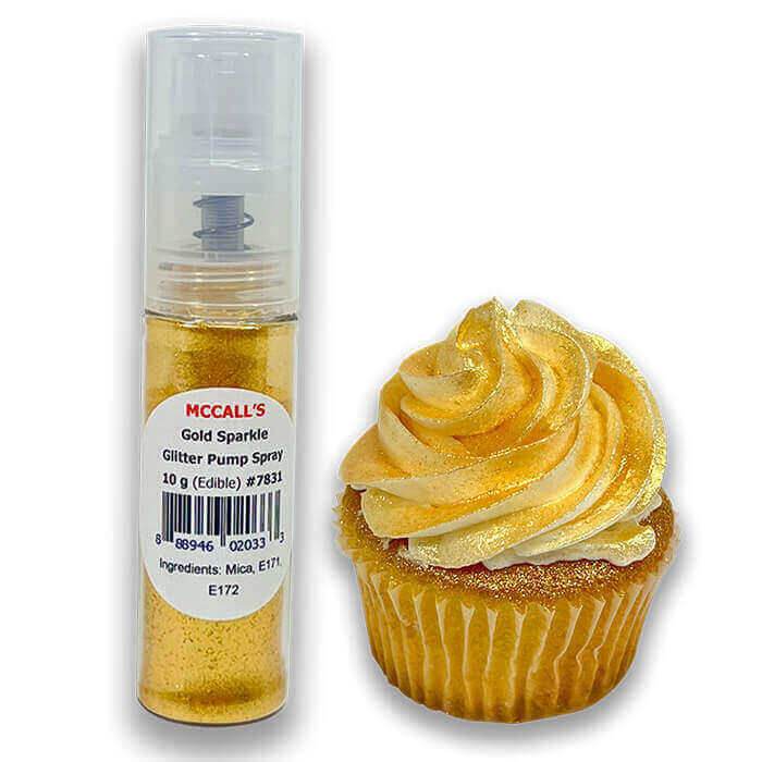 Gold Sparkle Glitter Spray, Edible, McCall's