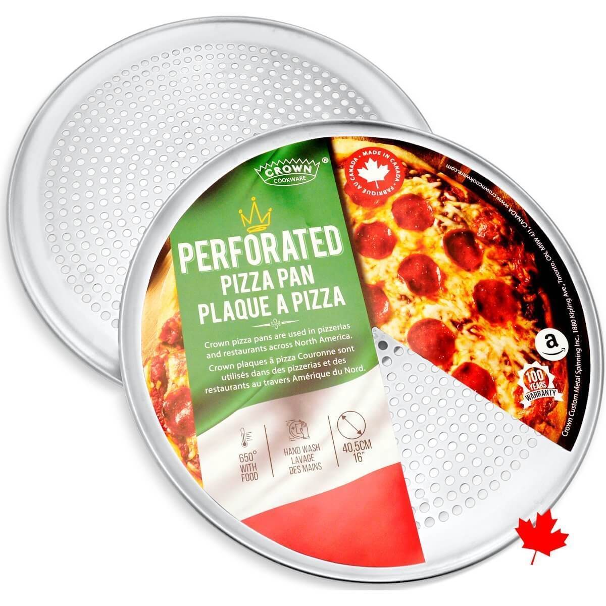 Crown Pizza Pans with Holes, All Sizes, Sturdy, Made in Canada
