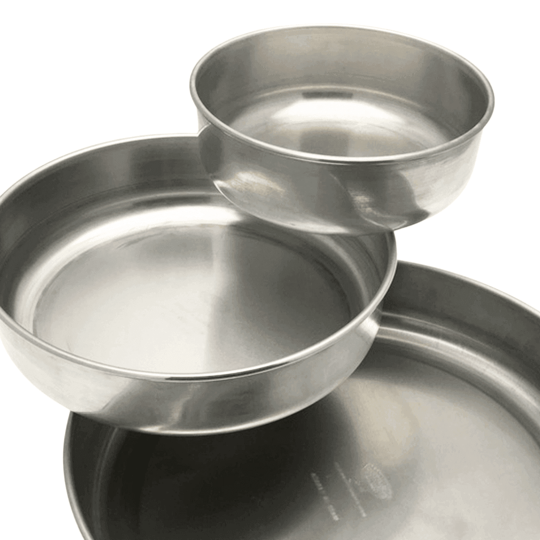ROUND ALUMINIUM PANS WITH ROUNDED BOTTOMS, 3" HEIGHT